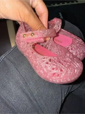 Mini Melissa | Shoes | Mini Melissa Pink Glitter Jelly Mary Jane Shoes ...